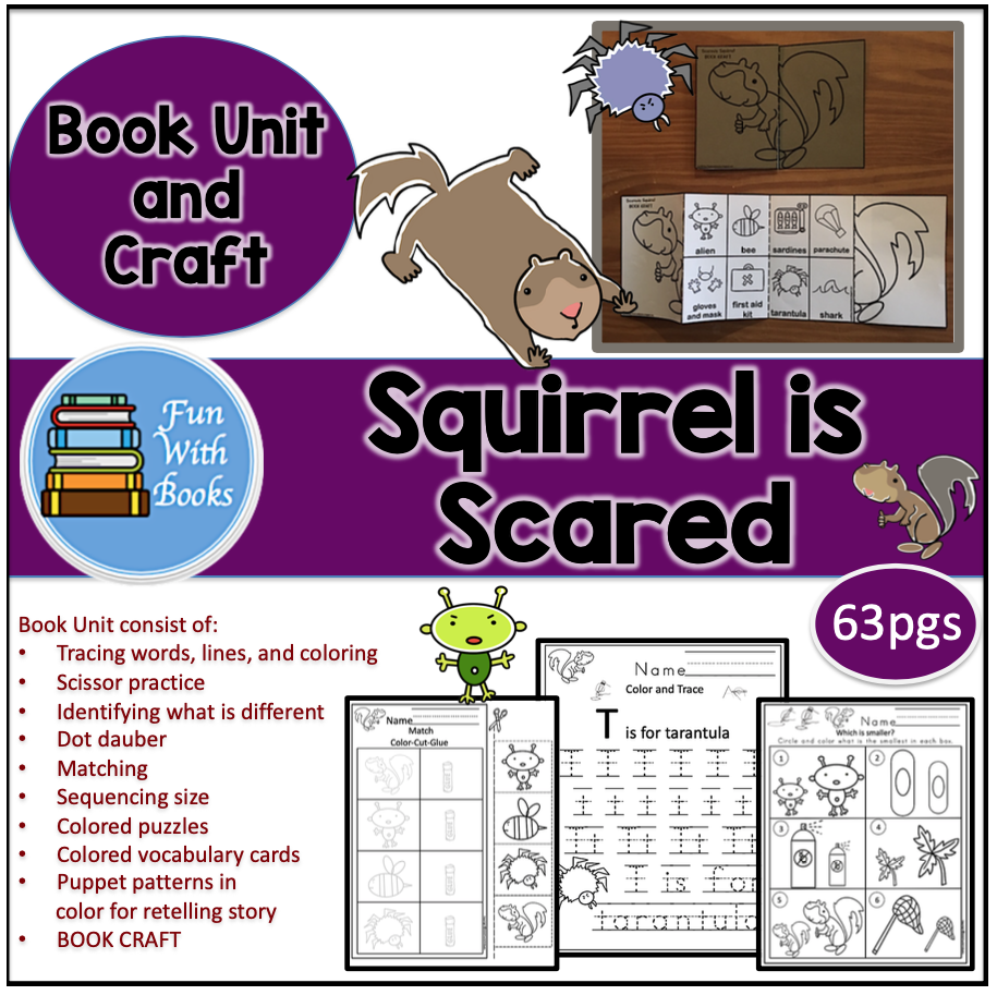 SQUIRREL IS SCARED BOOK UNIT & CRAFT ~ Book Units by Lynn