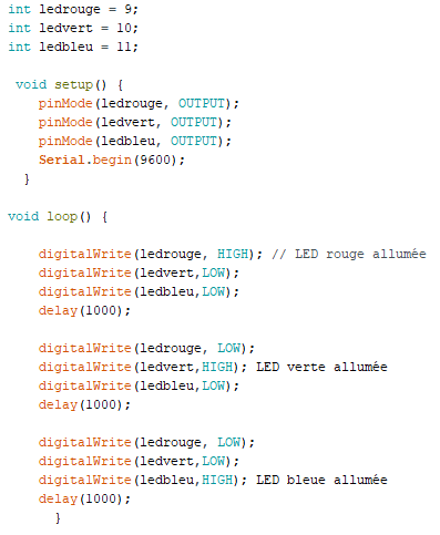 Apprendre à programmer avec Arduino - une LED RGB