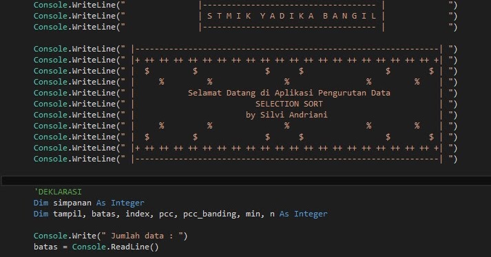 SilviWeb: Pengurutan data dengan menggunakan metode selection sort