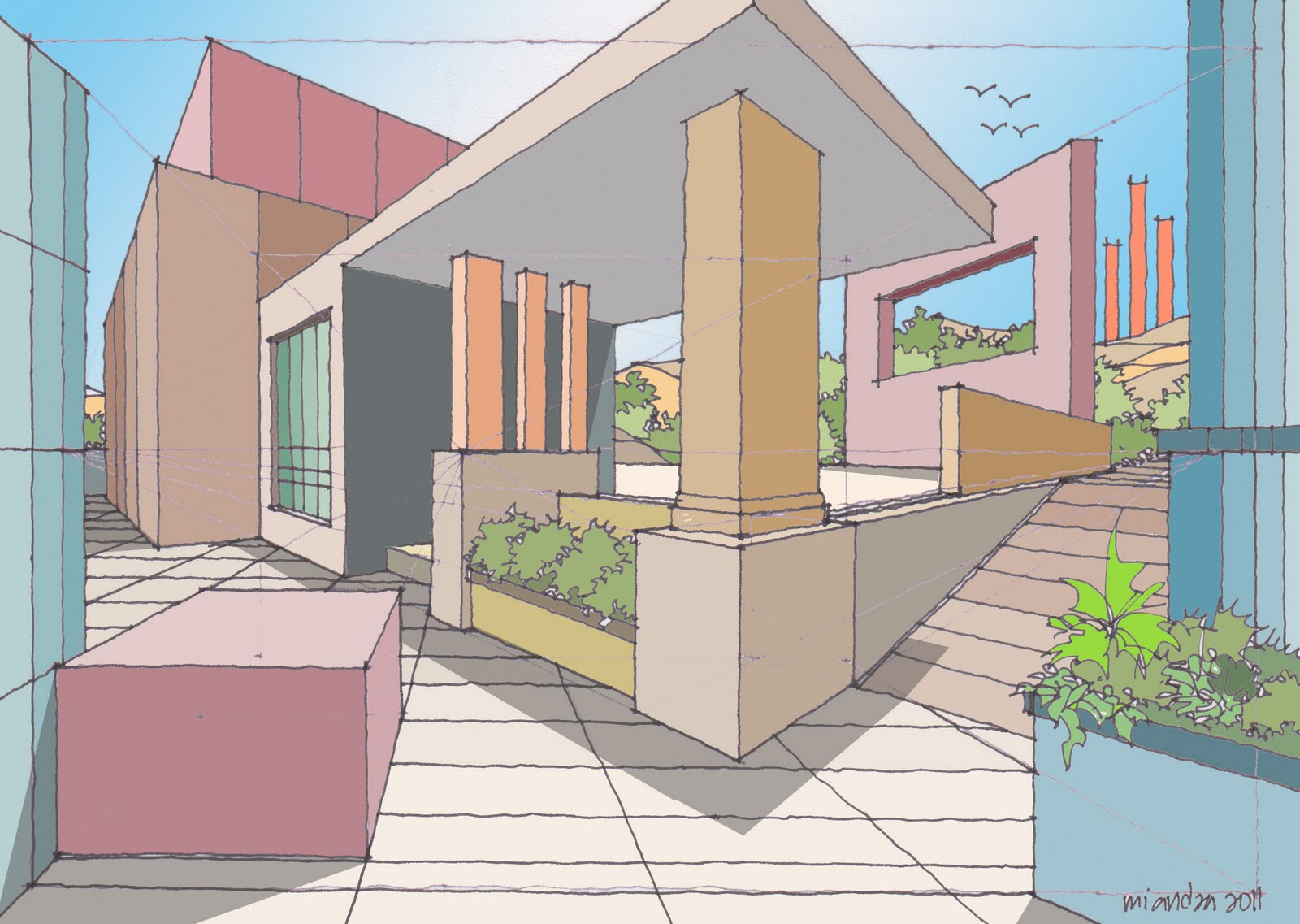 Draw a garden 010711 multi point perspective | San-Francisco-Chronicle ...