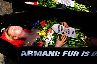 Music News Australia: PETA 'Fur Is Dead' coffin stunt aimed at Armani ...