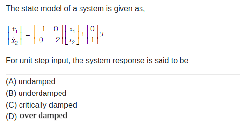 GATE 2022 Practice Question | Control System : State Space Analysis Problem 1