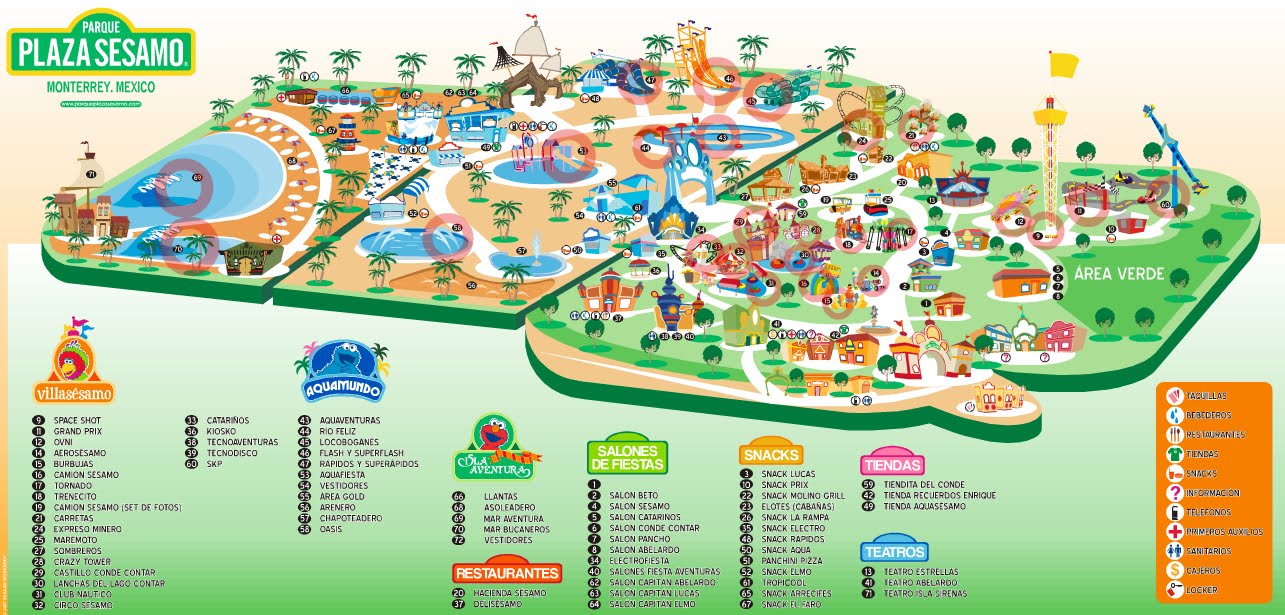 Los mapas en lista de red (Los parques de atracciones)