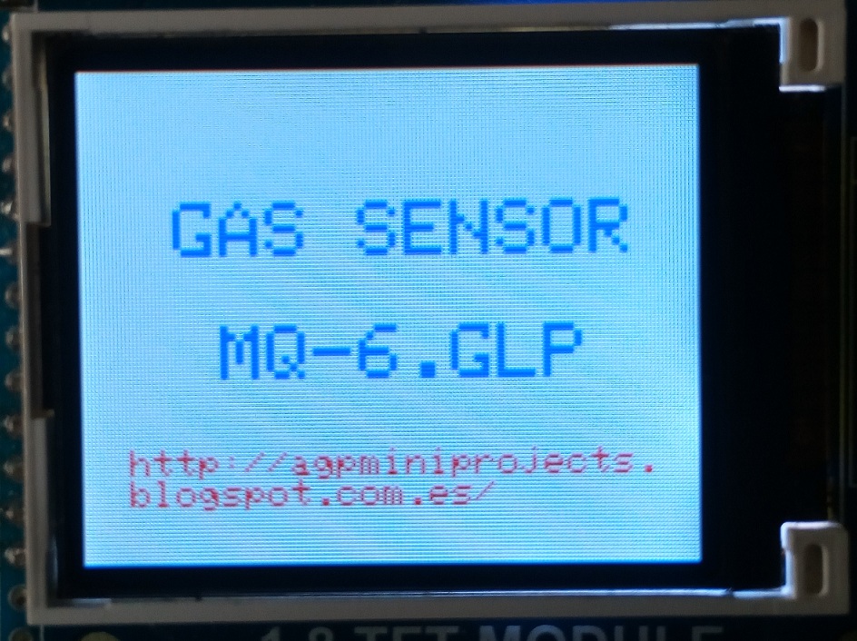 AGP.miniprojects: Arduino gas sensor MQ-6 y Display TFT SPI 1.8"
