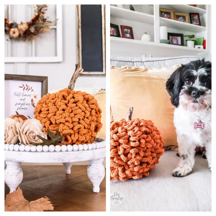 Easy Loop Yarn DIY Pumpkin - DIY Beautify - Creating Beauty at Home