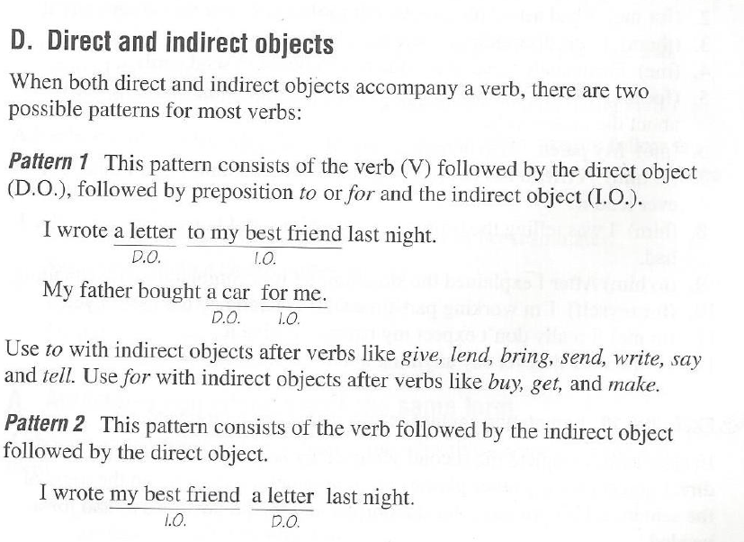 - SYNTAX - : TRANSITIVE AND INTRANSITIVE VERBS- DIRECT AND INDIRECT OBJECTS