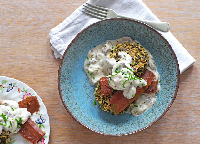 Laverbread Cakes & Mushroom Sauce |Euphoric Vegan