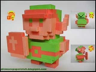 3D 8-bit Link Papercraft | Papercraft Paradise | PaperCrafts | Paper ...