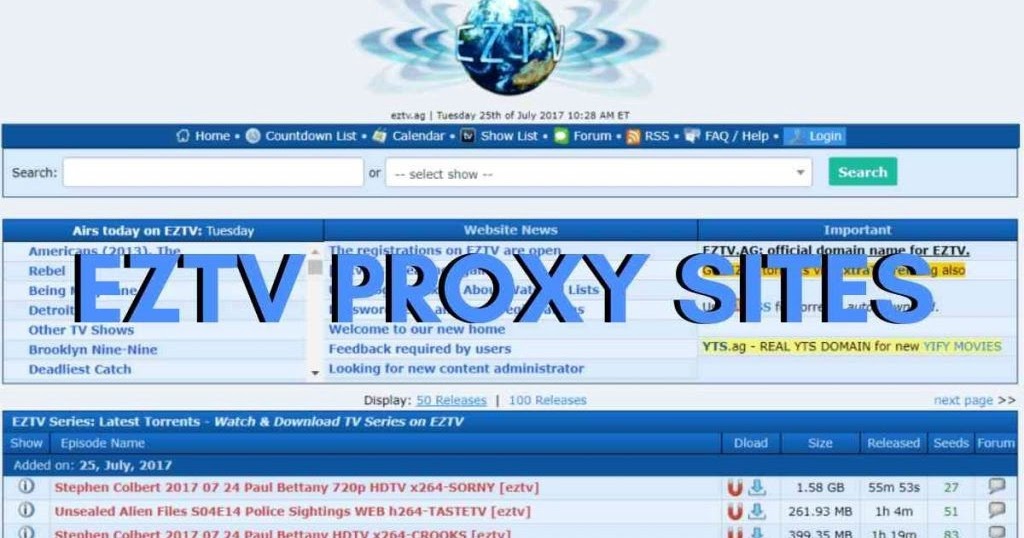EZTV proxy & Mirror sites unblocked