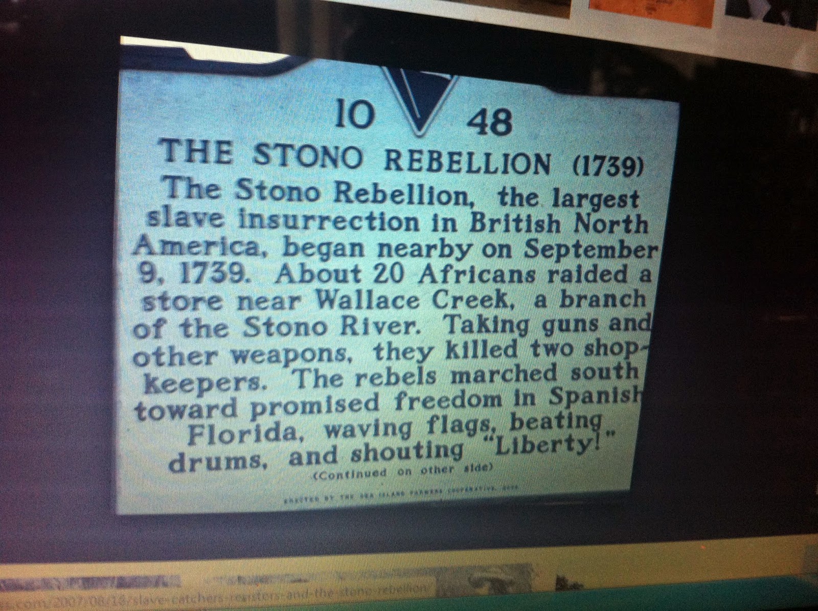THE BLACK SOCIAL HISTORY:: BLACK SOCIAL HISTORY : 1739 STONO REBELLION ...