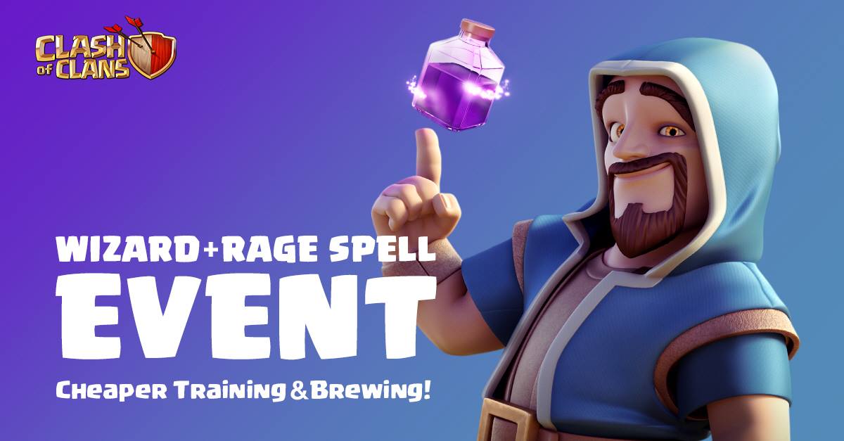 Event discount trainning Wizard and rage spell COC | Clash of Clans Việt