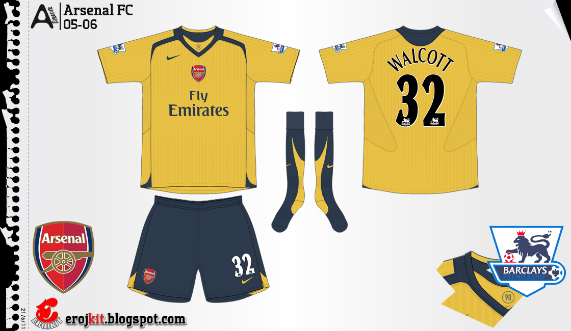 Kit Design, by eroj: 2005-06 Arsenal (Home e Away)