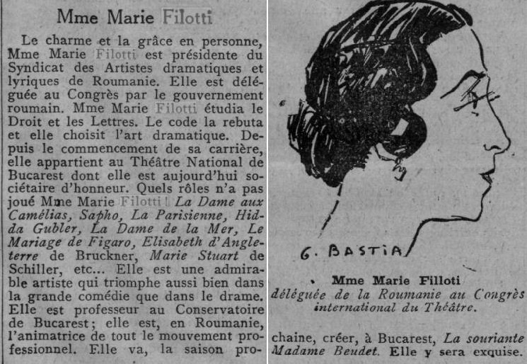 De ieri și de azi: Maria Filotti - un interviu interbelic
