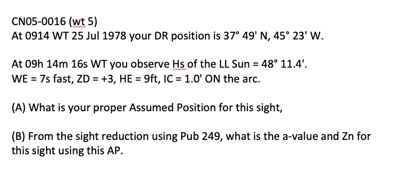 David Burch Navigation Blog: A Sight Reduction of the Sun