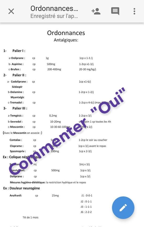 Ordonnances type - etude Médicale