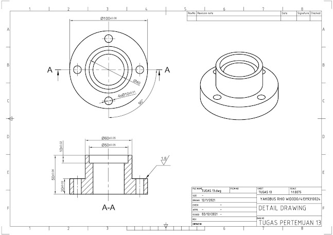 Contoh Gambar Bagian (Detail Drawing) | Belajar Dari Pengalaman