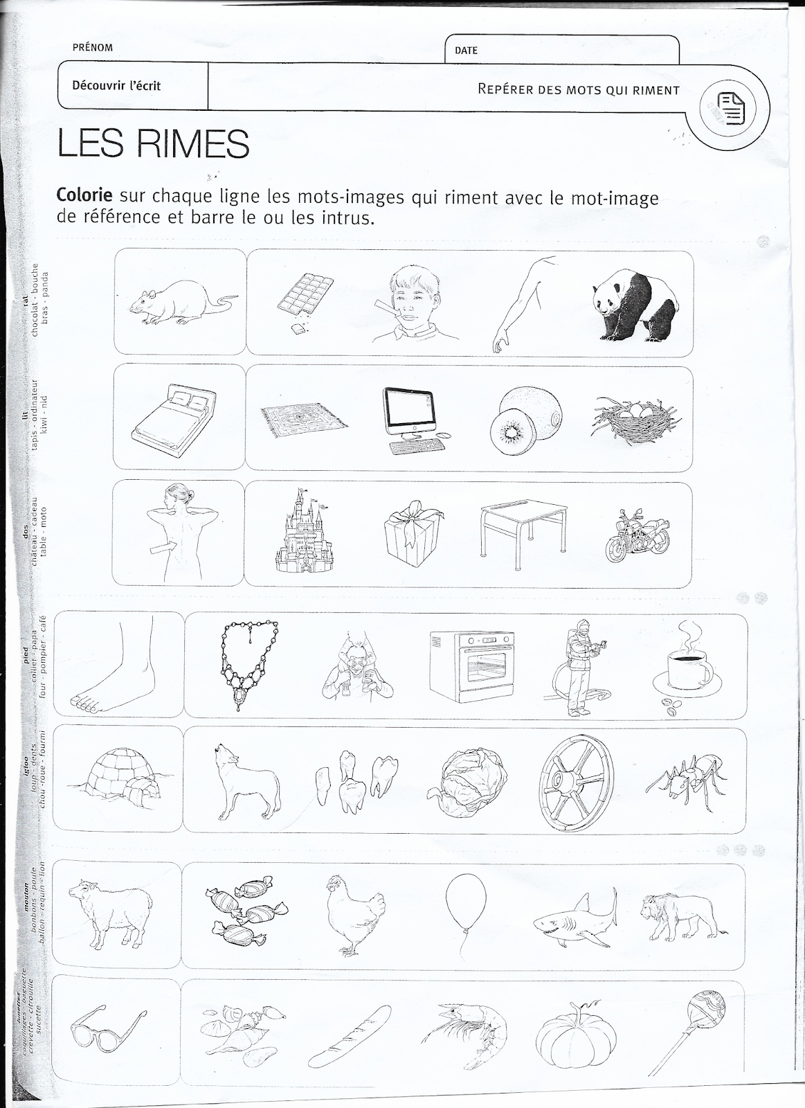 BlogGSEFD: 17/03 - Langage écrit - Phonologie - Les rimes.