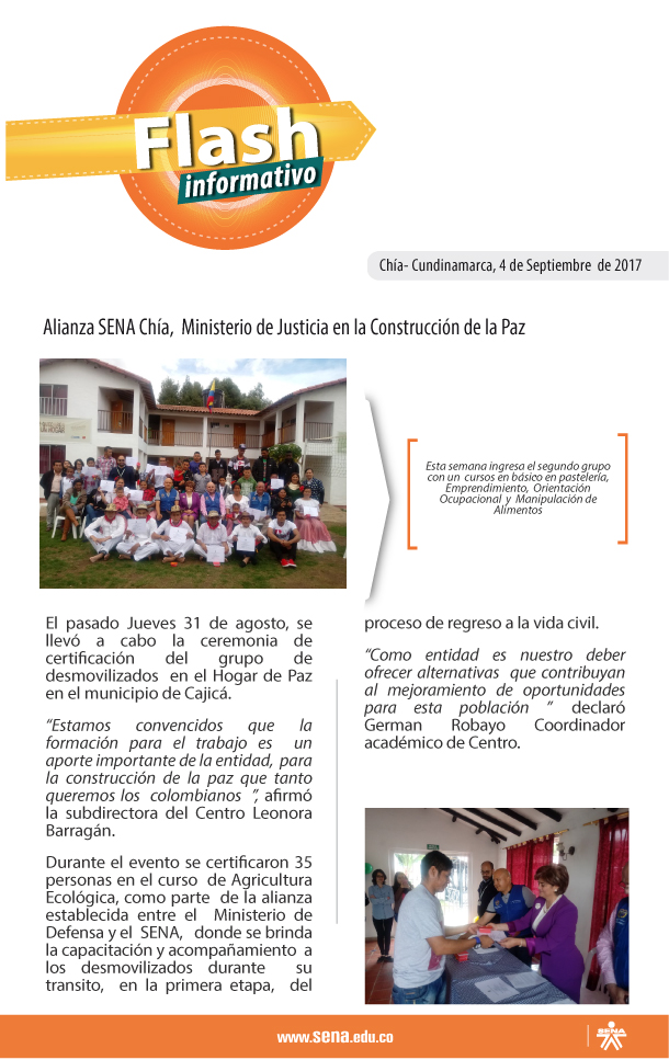 Chía - Centro de Desarrollo Agroempresarial: Flash Informativo