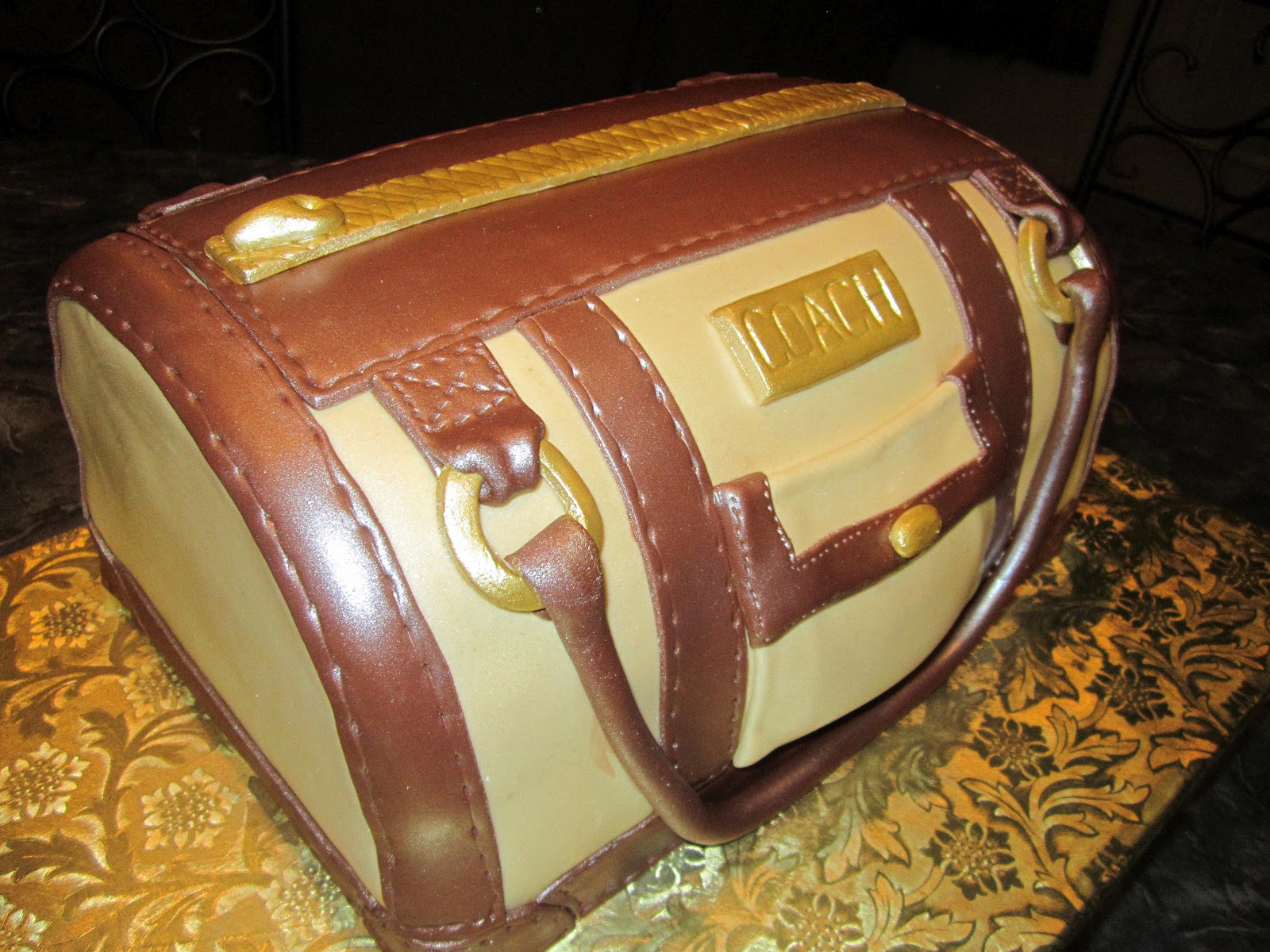 MyMoniCakes: Brown and Beige COACH Tote/Handbag Cake