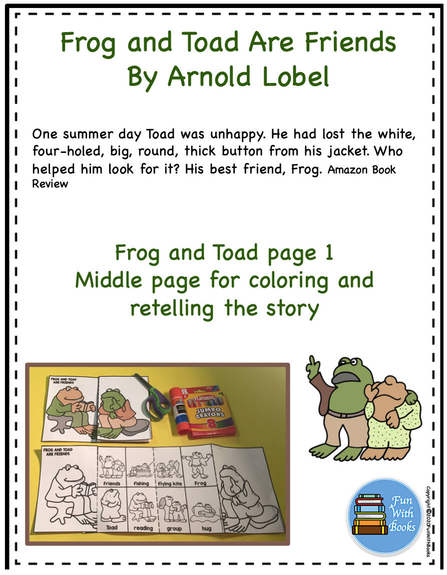 FROG AND TOAD ARE FRIENDS BOOK CRAFT ~ Book Units by Lynn