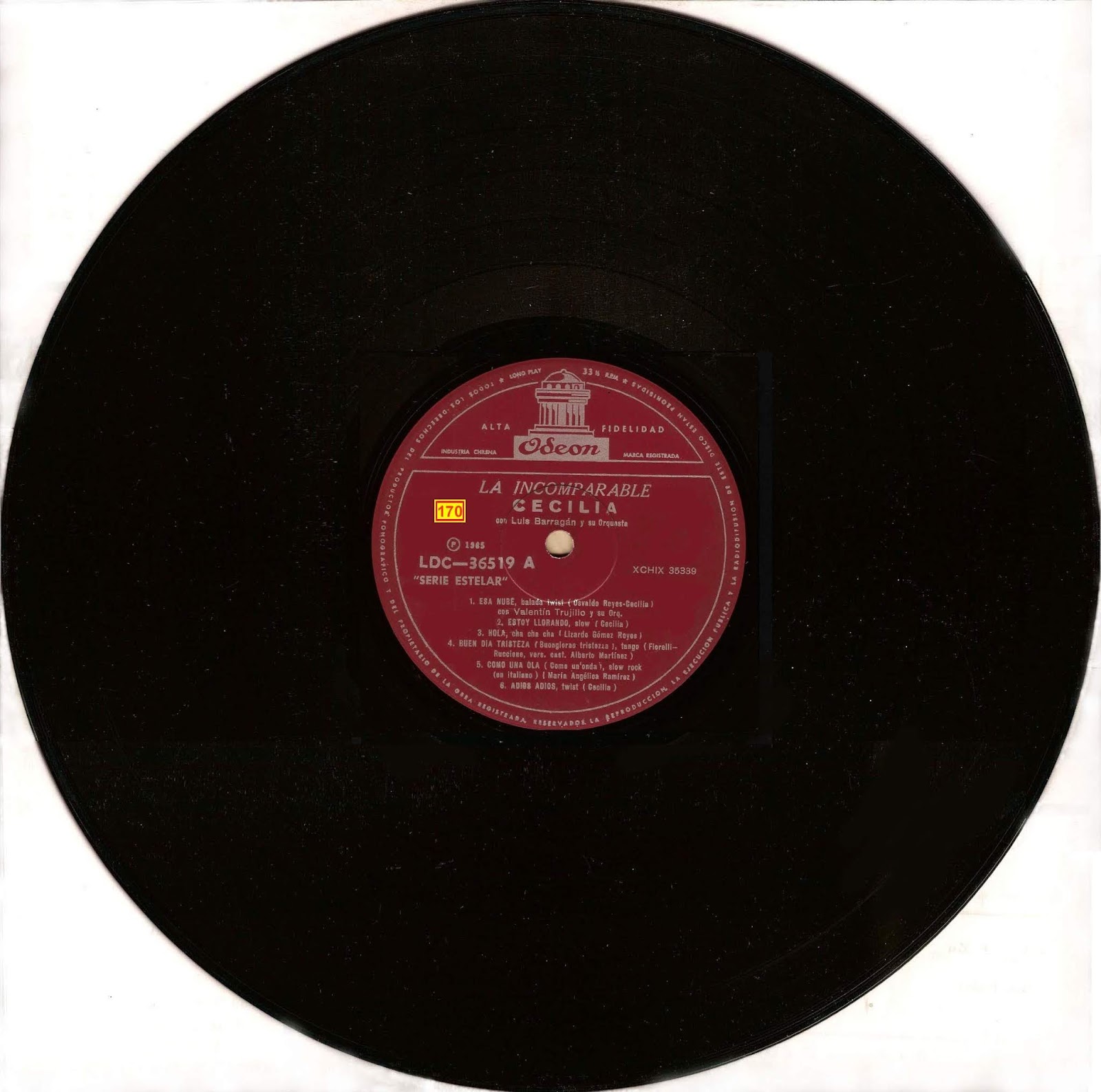 MUSICOTECA ALAY: CECILIA - LA INCOMPARABLE (1965) LP