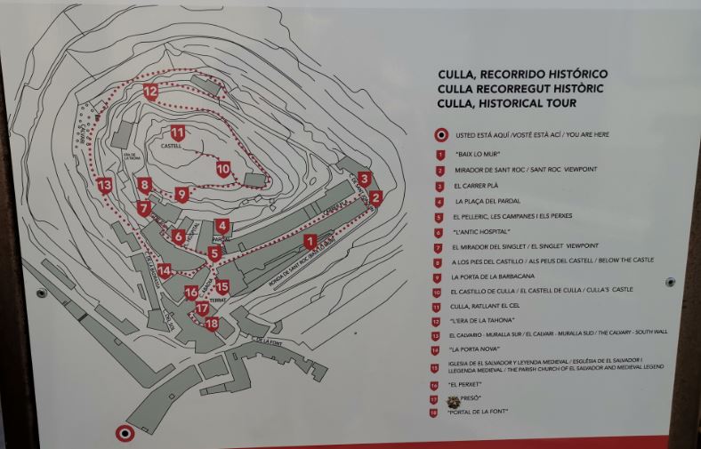 Mapa de Culla, provincia de Castellón.