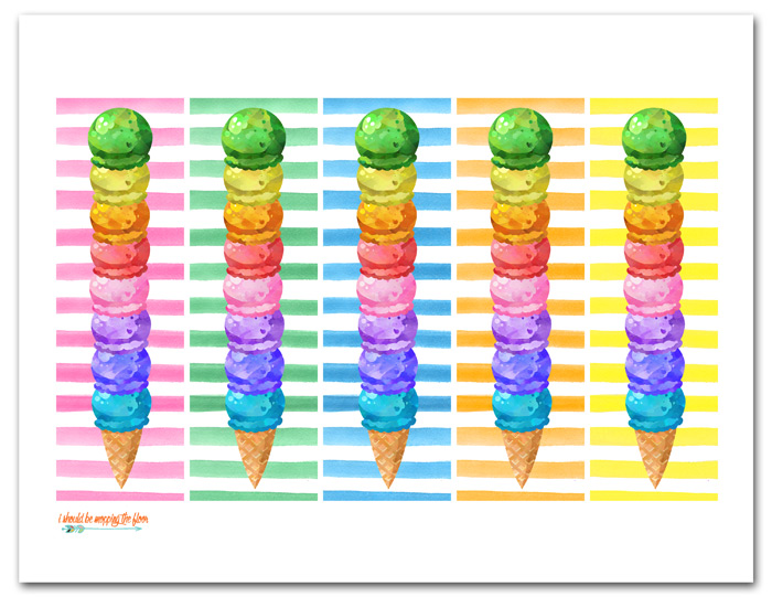 Ice Cream Cone Printable Bookmarks | i should be mopping the floor