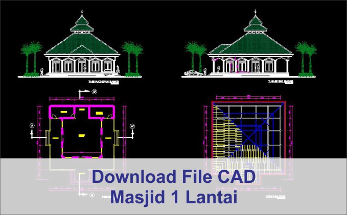 Download Gambar Masjid 1 Lantai File Autocad Via Google Drive - Arsimedia
