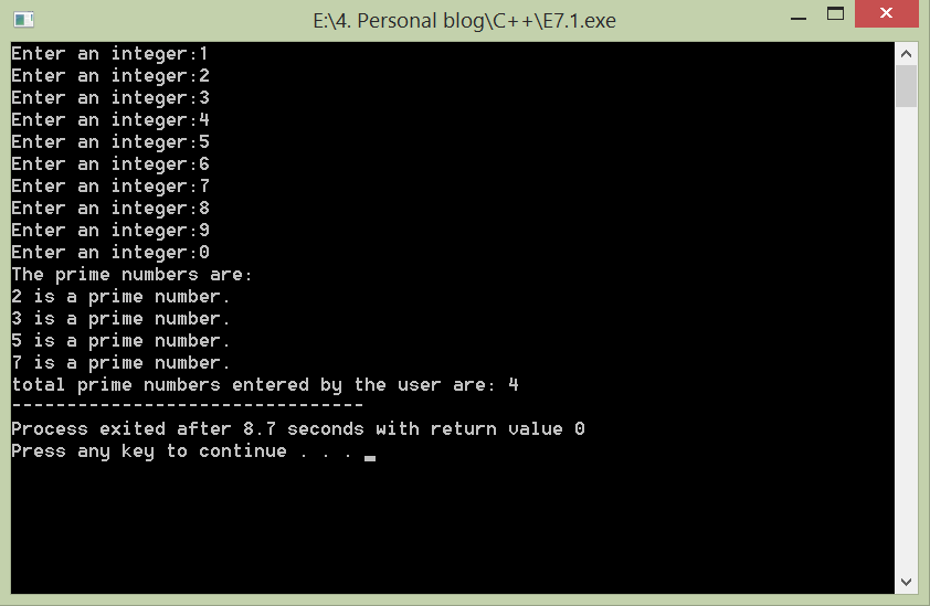 1. Program that inputs ten integers in an array and counts all prime ...