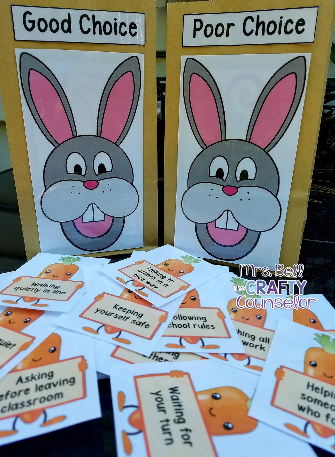 Good Choice Vs. Poor Choice Carrot Sort - Mrs. Bell The Crafty Counselor