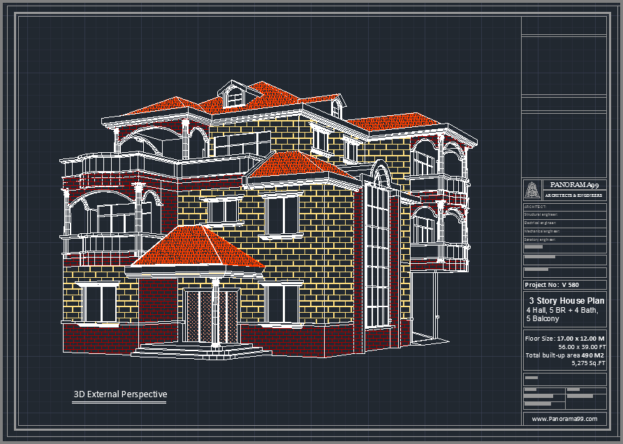 V-580 Luxury Villa, Three Story, 5 Bedroom with 5 Bath, 4 Big Hall with ...