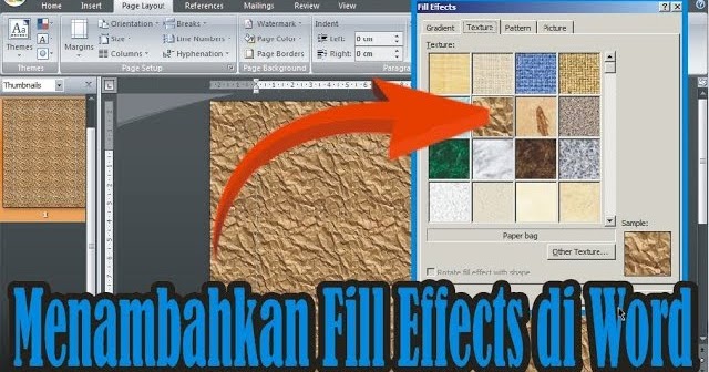Cara Menambahkan Fill Effects Pada Lembar Kerja di Word 2007 - Tutorial ...