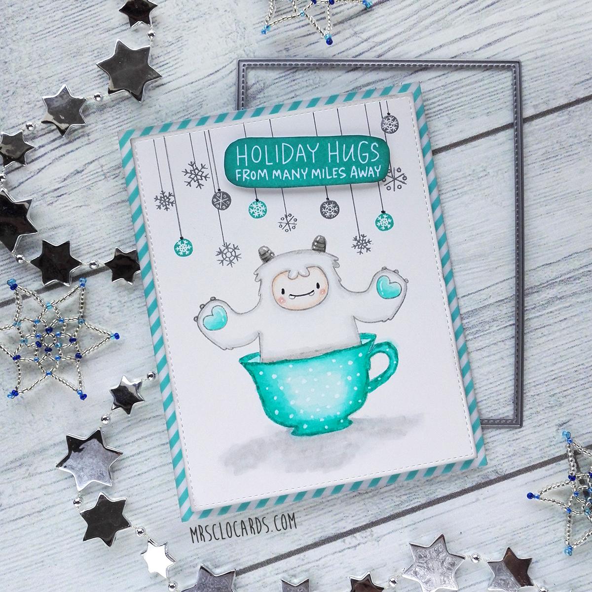 Yeti Hugs card - Handmade cards by Claudia Mauri