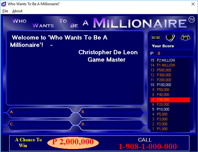 Who Wants to be a Millionaire Filipino version free download pc