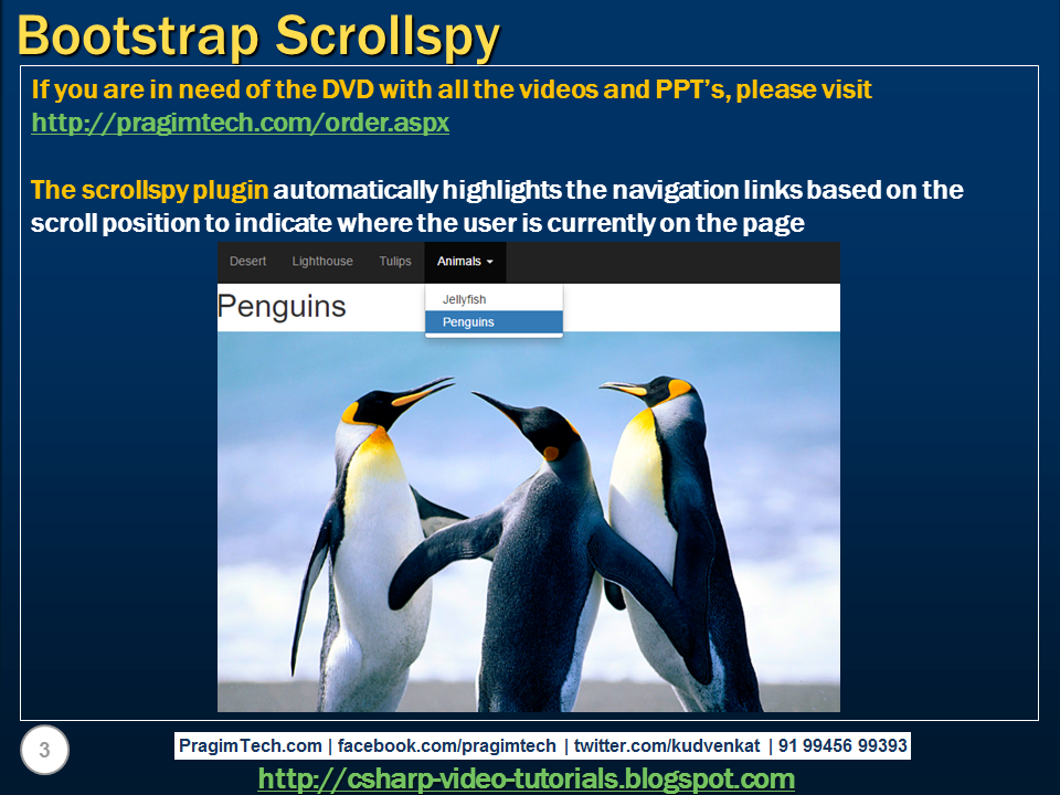 Sql server, .net and c# video tutorial: Bootstrap scrollspy
