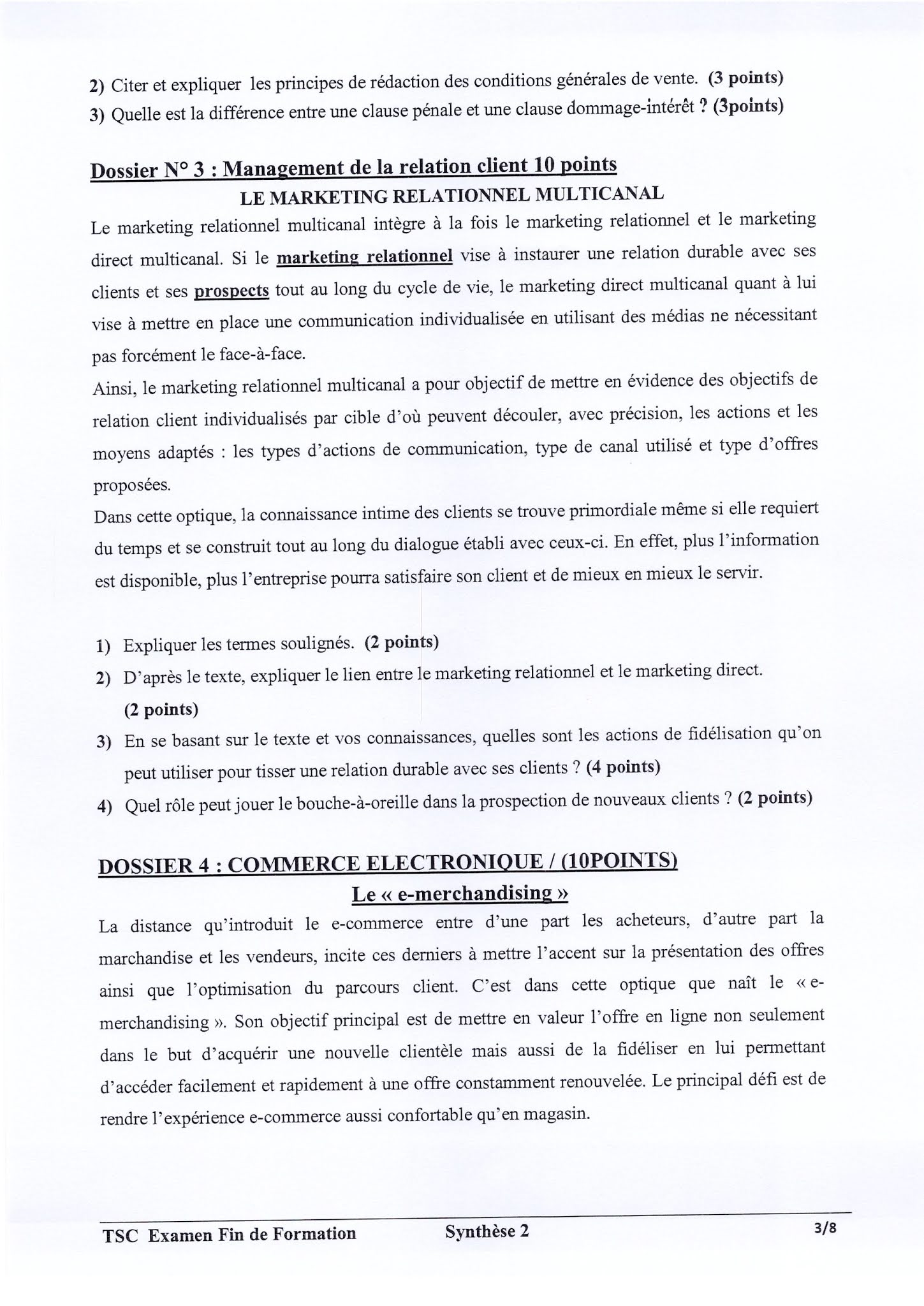 Examen Fin de Formation 2018 de Commerce (avec corrigés) - A.T.V/T.S.C ... Examen Fin de Formation 2018 de Commerce (avec corrigés) - A.T.V/T.S.C ...