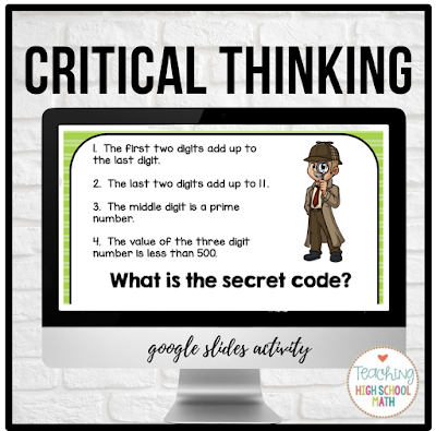 Improve Critical Thinking - Use Secret Code Puzzles | Teaching High ...
