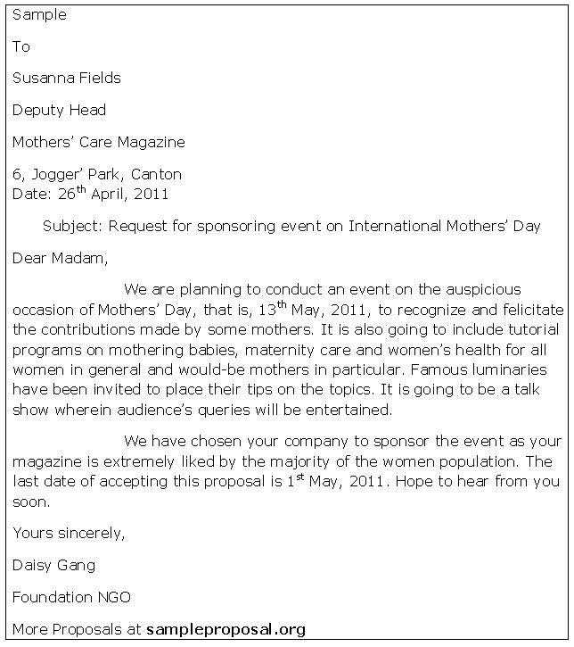 Wedding Event Proposal Letter - Birthday Letter