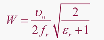 Design equations of Rectangular Microstrip Patch Antenna
