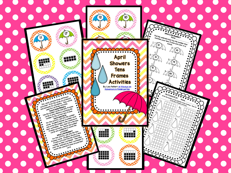 Always an Adventure in Kindergarten: April Showers Math Activities