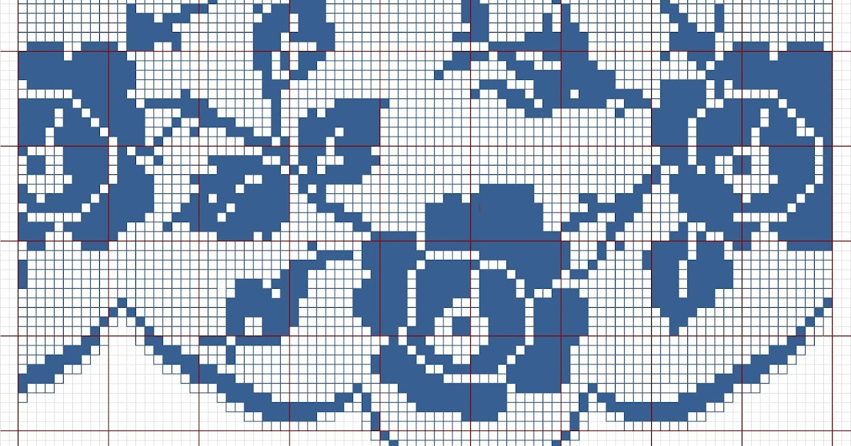 Filet - Crochet Patterns: Filet Pattern 06 - Roses