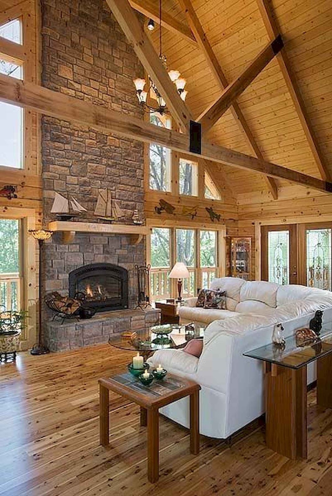 50 Exotic Traditional Fireplace Cabin To Create A Romantic Atmosphere ...