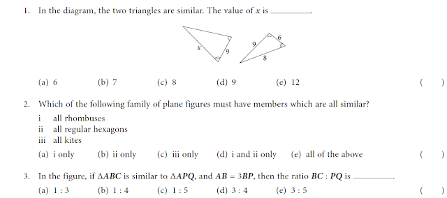Multiple Choice Questions(Congruence and Similarity)) Learn Mathematics ...