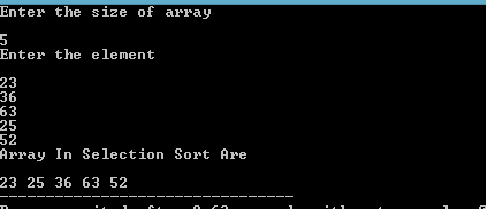 Write A Program To Sort An Array Using SELECTION SORT TECHNIQUE