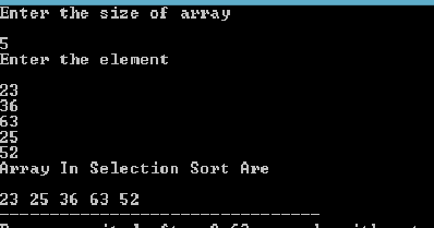 Write A Program To Sort An Array Using SELECTION SORT TECHNIQUE