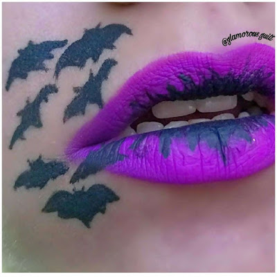 Halloween Makeup and Lip art - Bat Wing