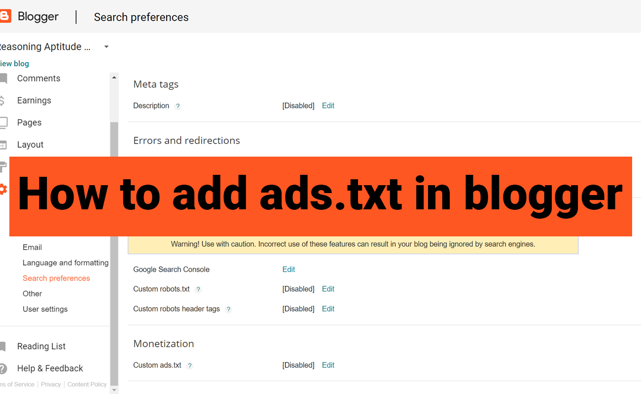 How To Add Adstxt In Blogger Site