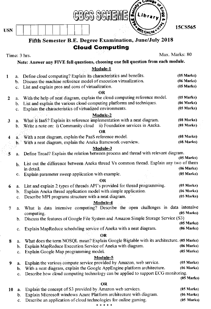 Visvesvaraya Technological University B.E. COMPUTER SCIENCE (CBCS ...