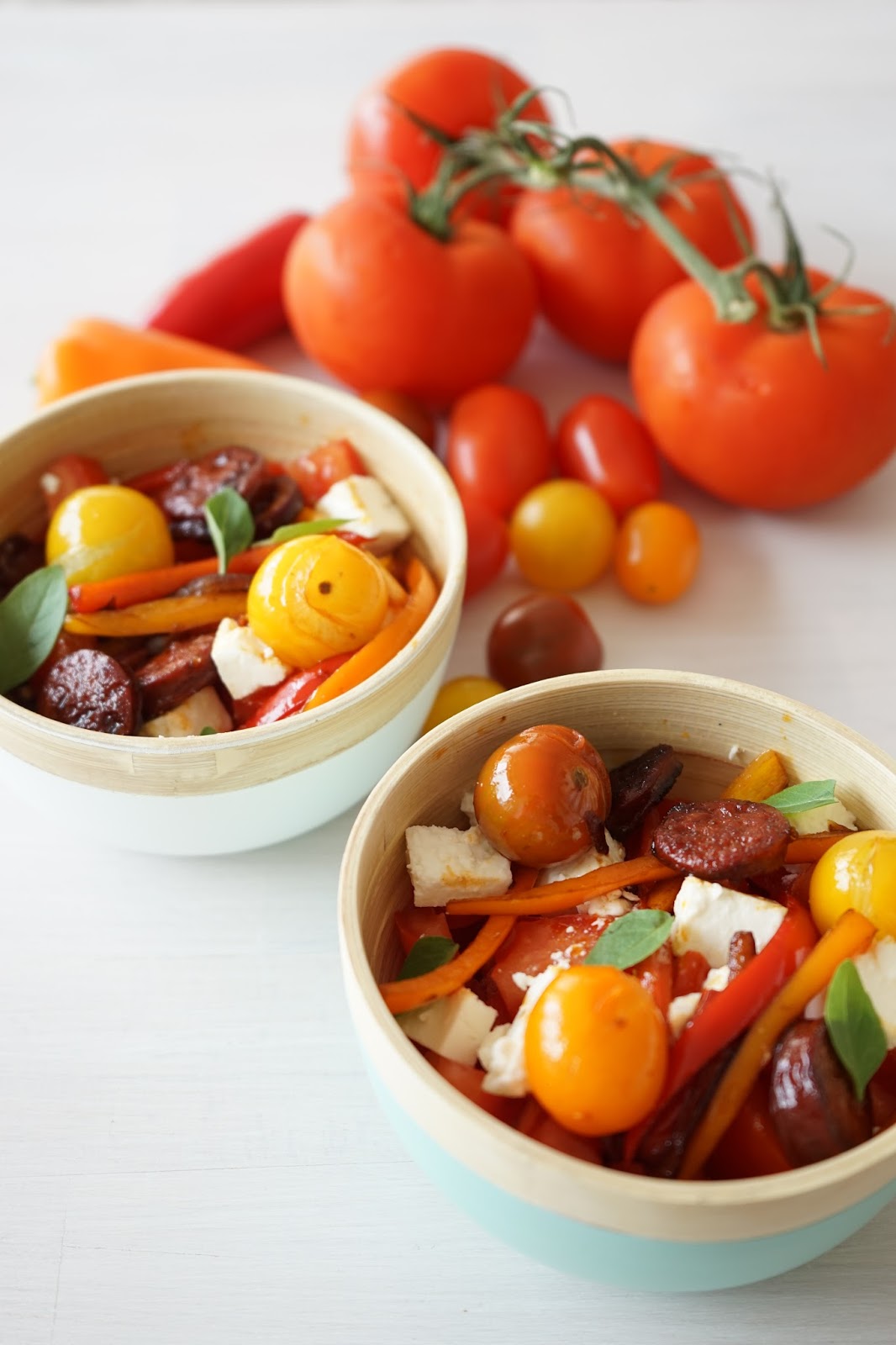 The Cook Time: Salade gourmande aux tomates, feta et chorizo