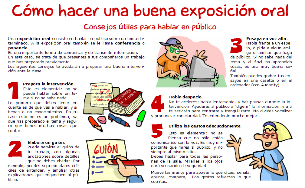 El Blog de 5º: CÓMO HACER UNA BUENA EXPOSICIÓN ORAL